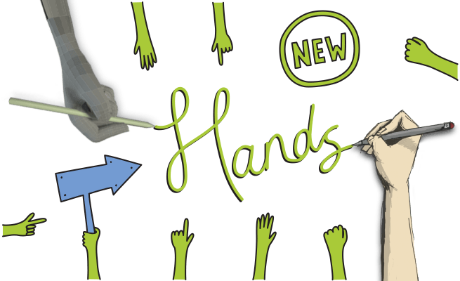 Be first to draw with cartoon hands